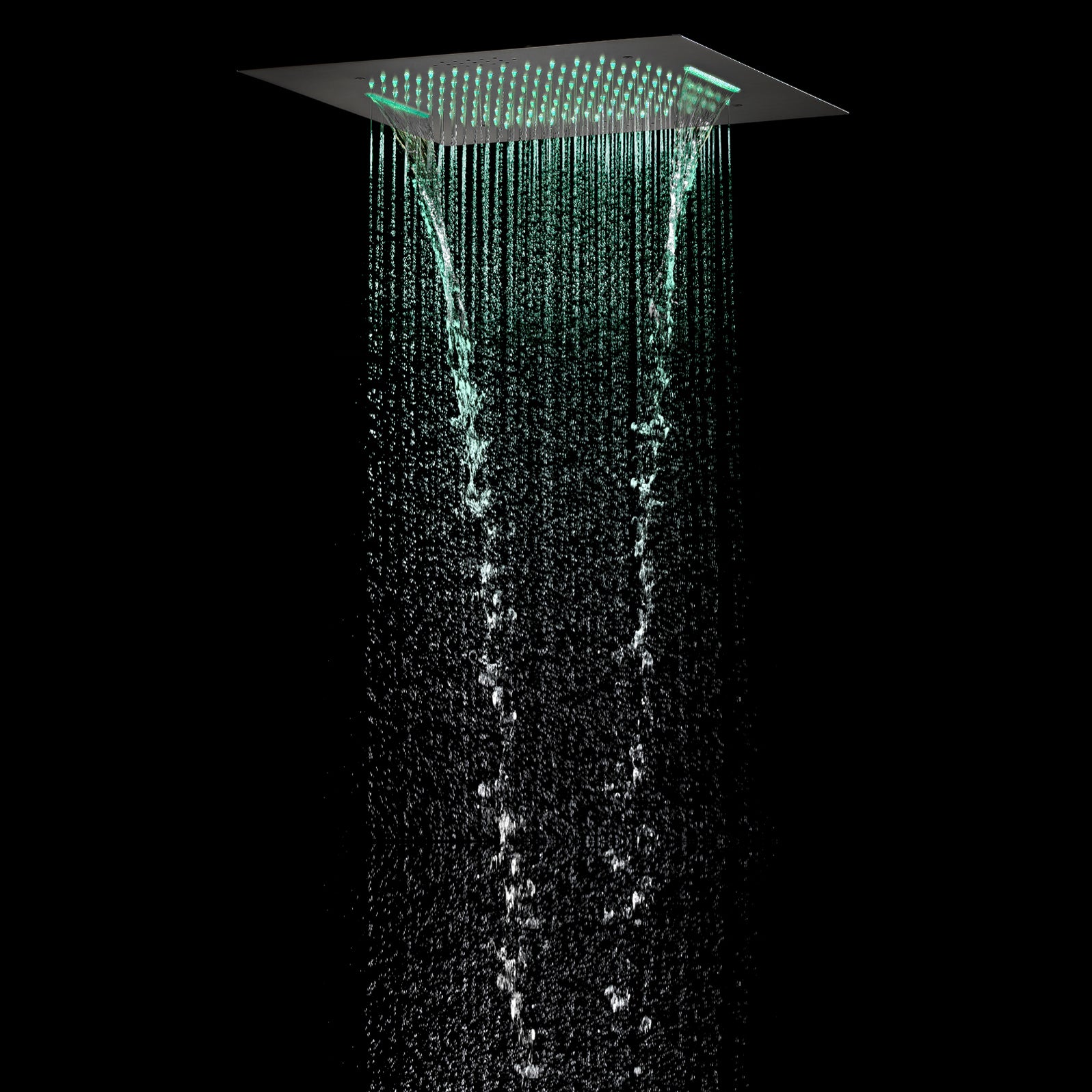 waterfall rainfall 20'' or 24'' Flush or ceiling mounted matte Black 4 ...