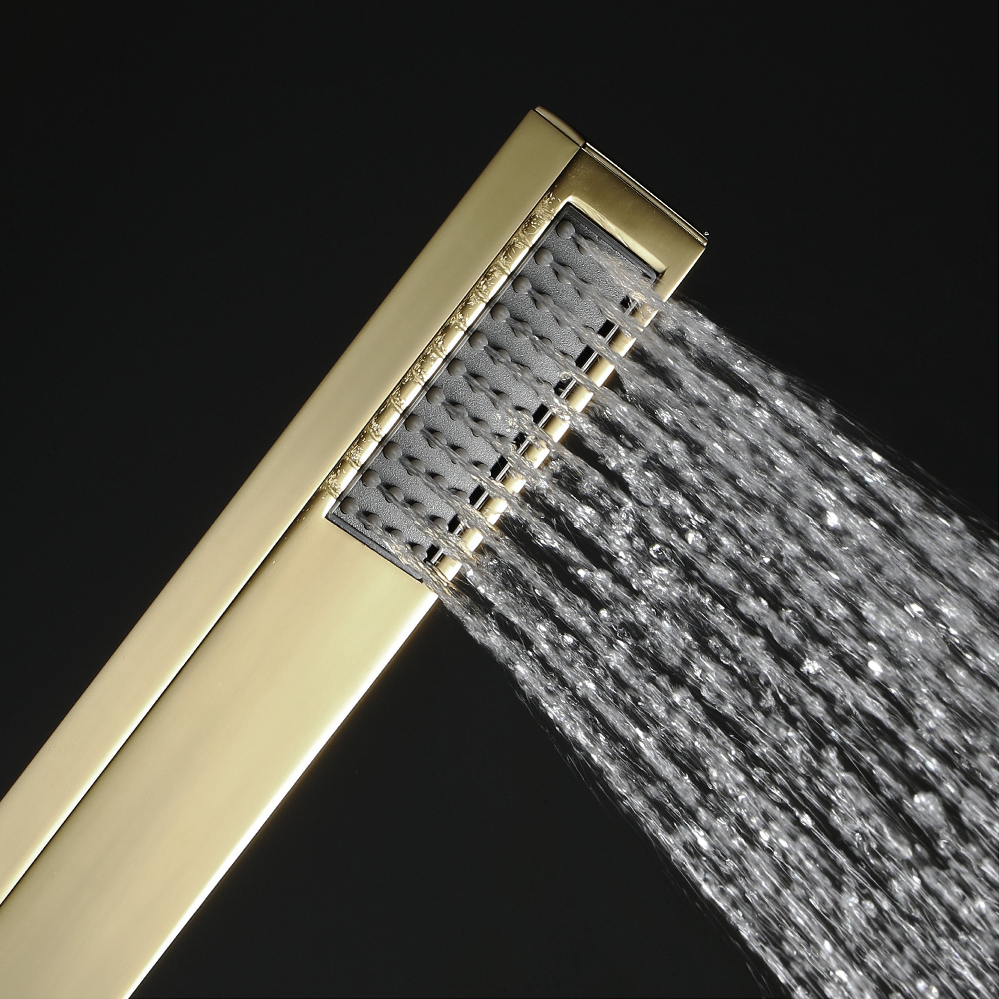 Flush-Mounted Brushed Gold 6-Way Digital Thermostatic Shower System: S ...