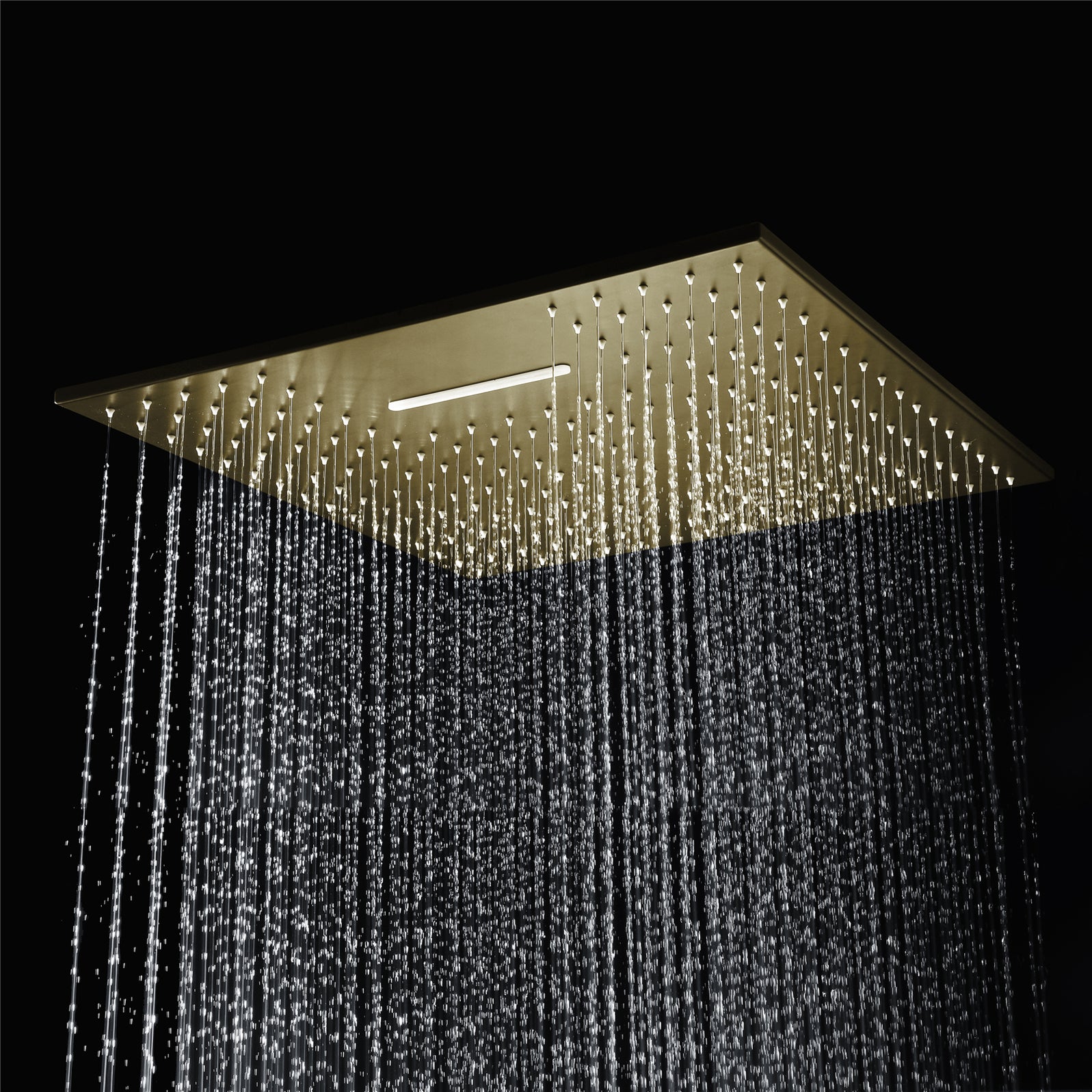 Brushed Gold Ceiling Mount 20'' Or 24'' rainfall waterfall Shower Head ...