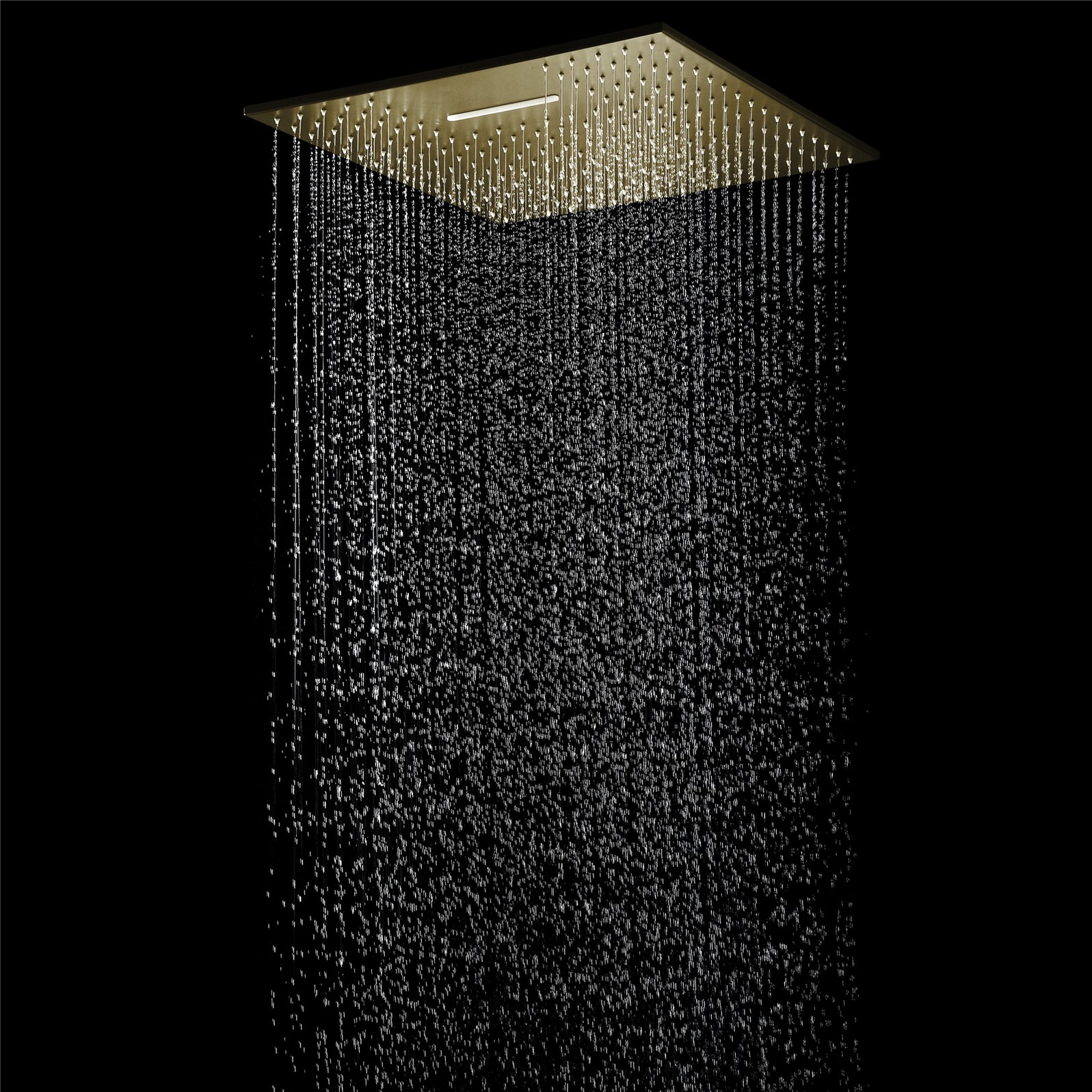 Brushed Gold Ceiling Mount 20'' Or 24'' rainfall waterfall Shower Head ...