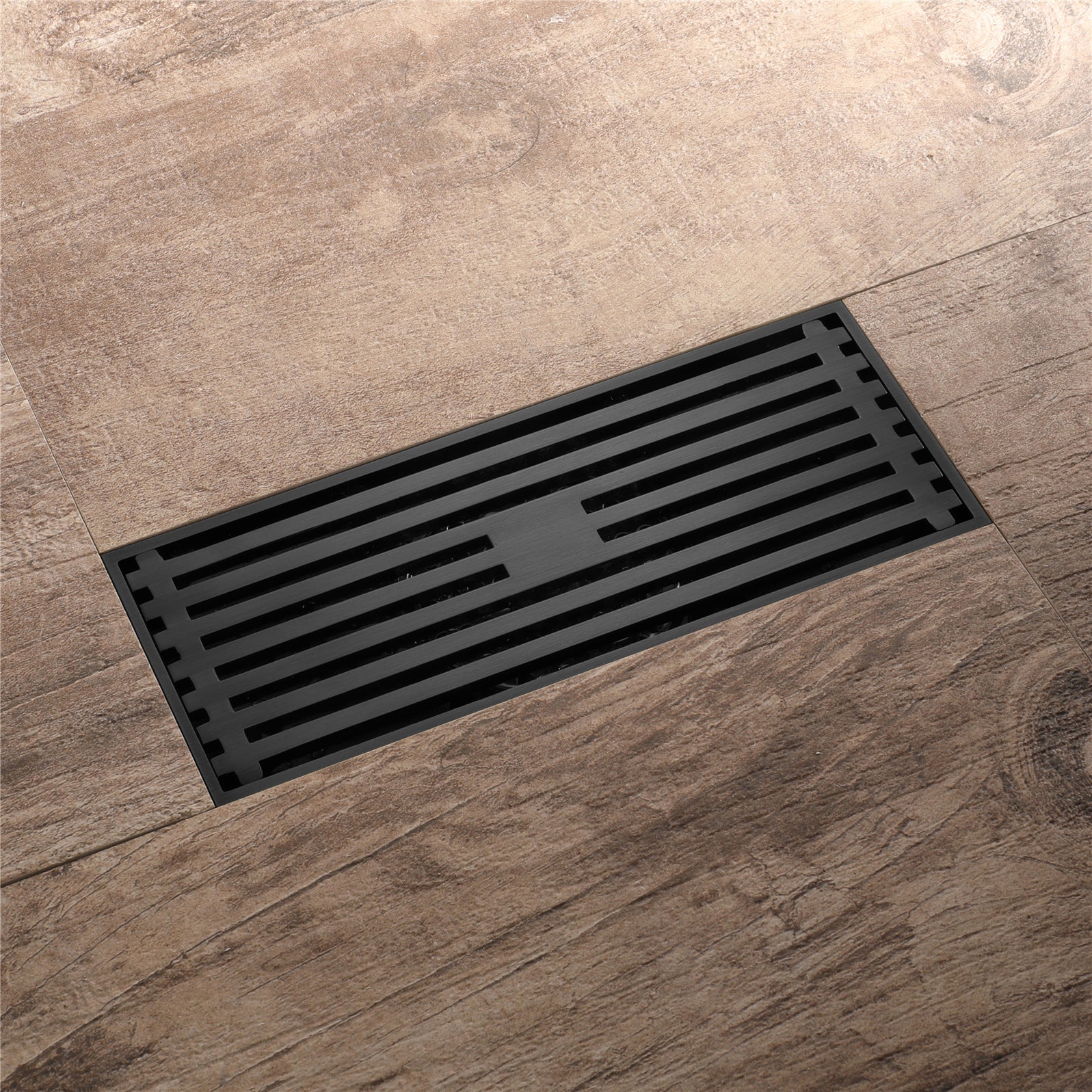8 Inch Shower Linear Matte black Drain Rectangular Floor Drain with Ac ...