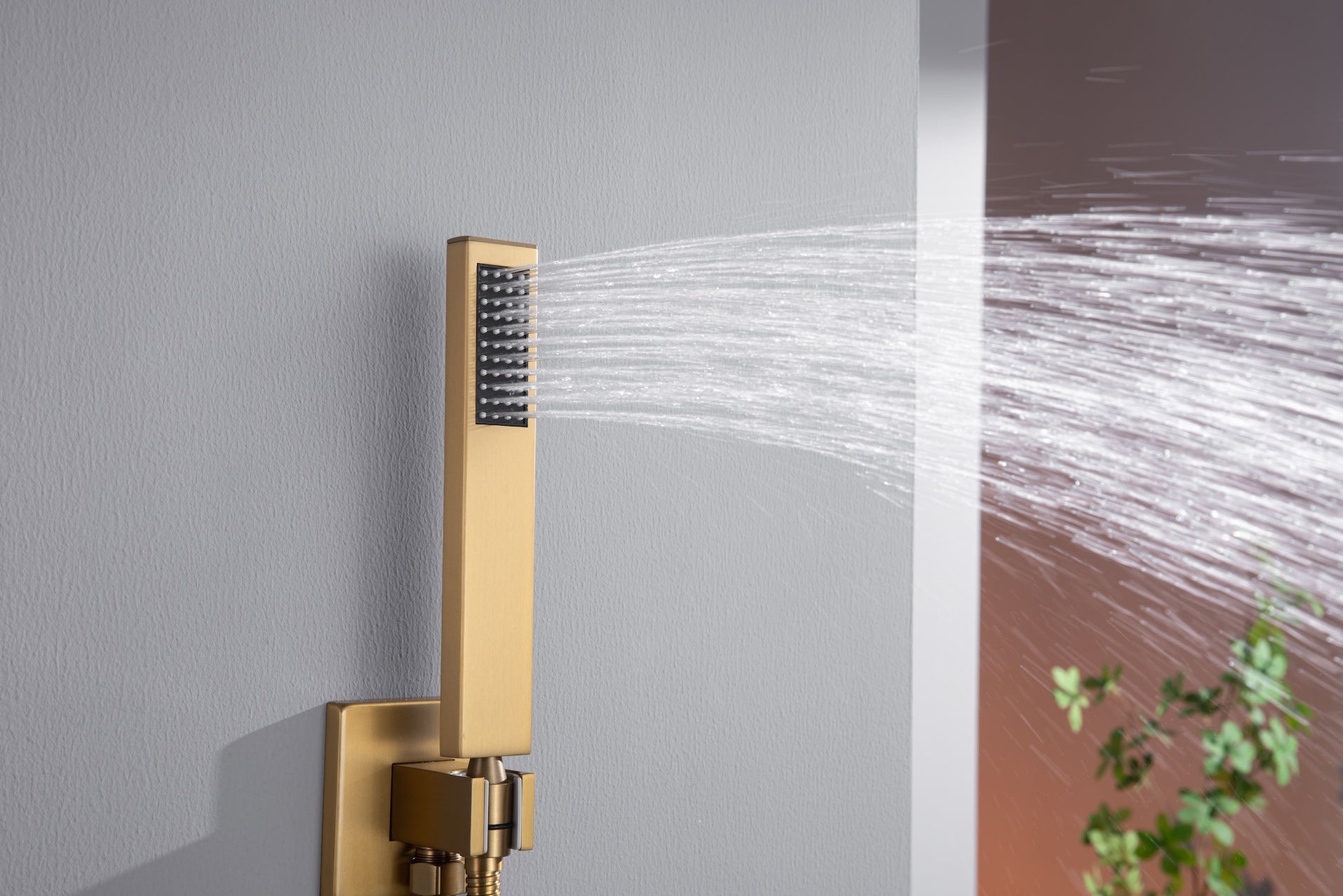 4-Way Thermostatic Faucet with Dual Regular Heads and Dual Handle wand ...