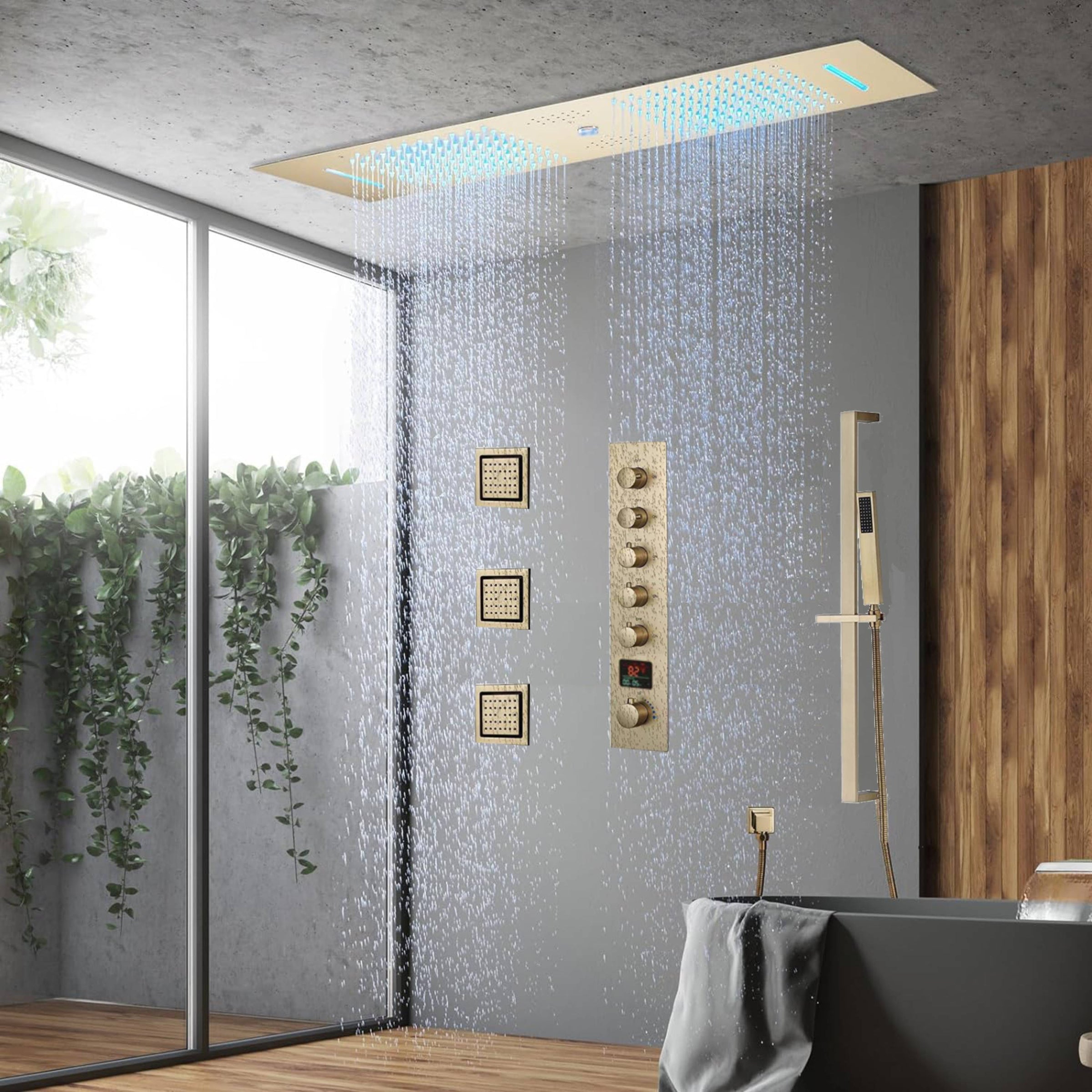 3-Way Digital Display Thermostatic Shower System: Featuring Body Jets ...