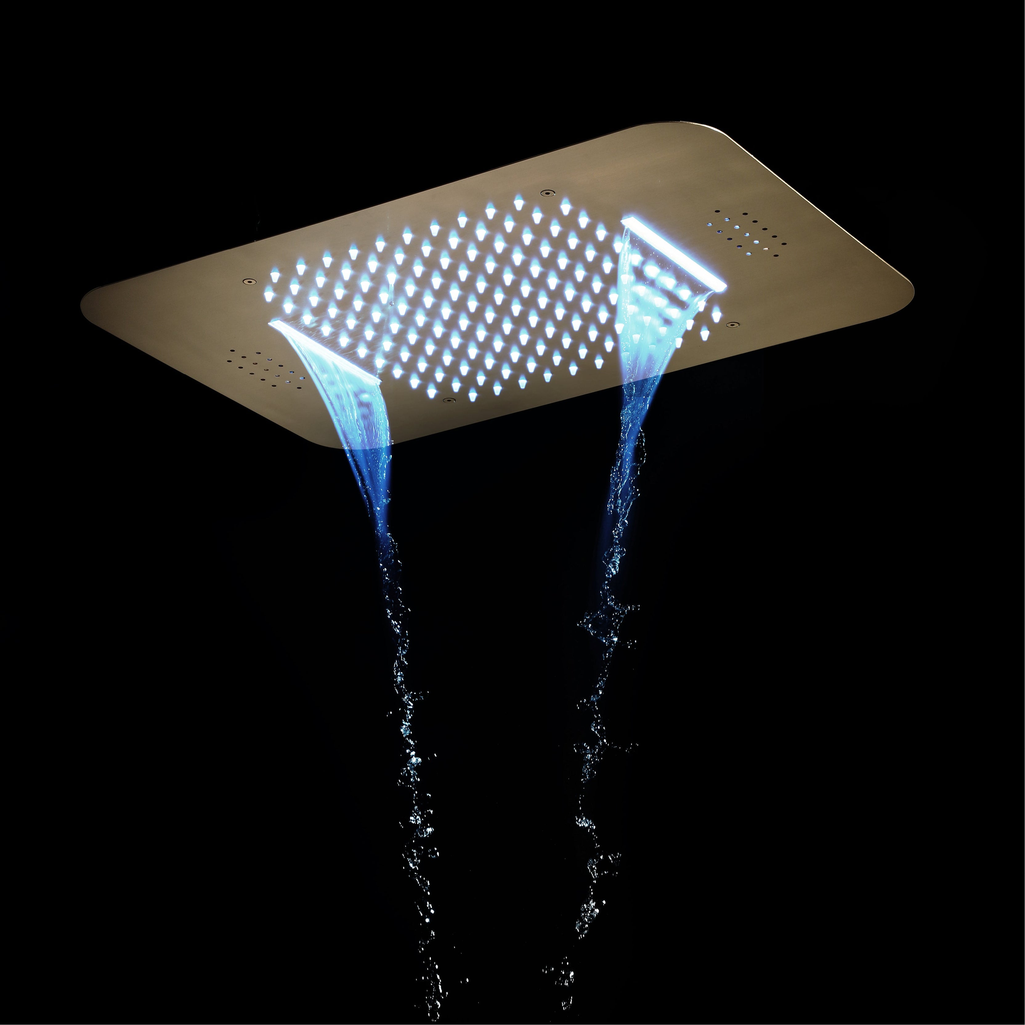 Brushed Gold Music LED Flush Mounted 23X 15-Inch Shower Head 4 Way The ...