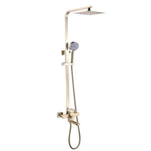 Luxury Brushed Gold 3-Function Exposed Shower Set with Handheld Shower ...